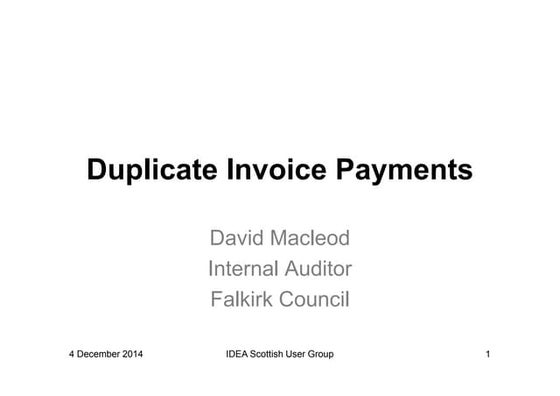 Using IDEA to Create a Sampling Methodology | PDF