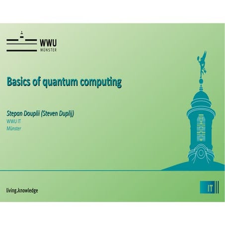 Steven Duplij, "Basics of quantum computing" | PDF
