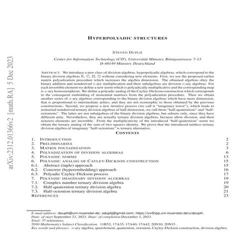 "Hyperpolyadic structures" by S. Duplij, arxiv:2312.01366 | PDF