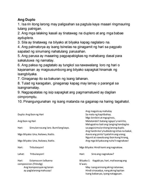 Mga dulang pantanghalan | PPT