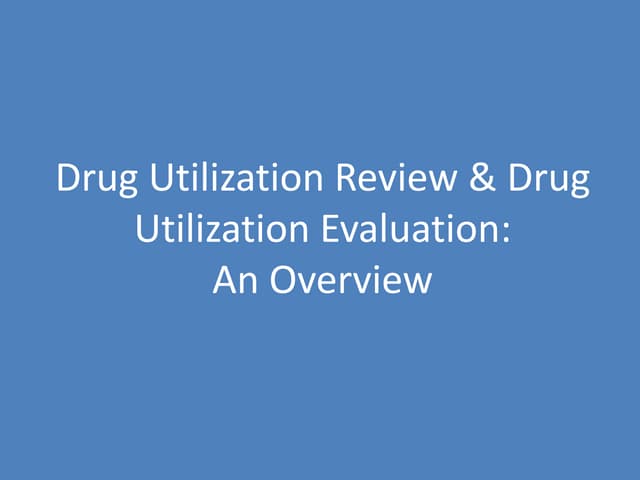 Drug utilization evaluation | PDF