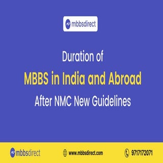 Duration of MBBS in India and Abroad After NMC New Guidelines | PDF