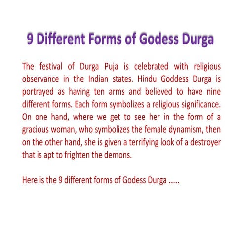 Godess Durga - 9 Different forms | PPSX