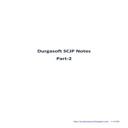 DurgaSoft SCJP Part-II | PDF