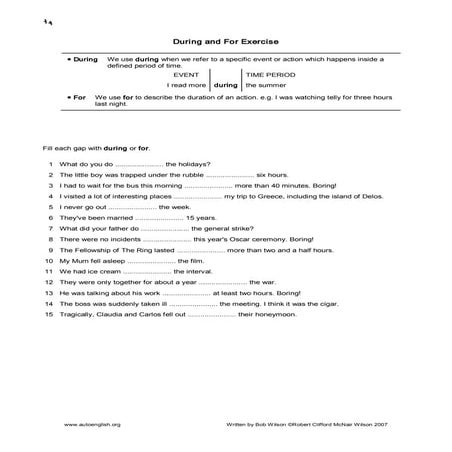 During vs for (exercise) | PDF