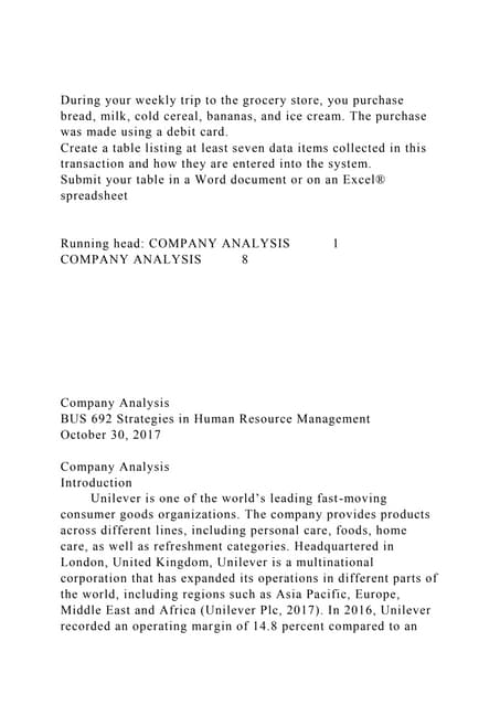 Unilever | DOCX | Computer Software and Applications | Computing