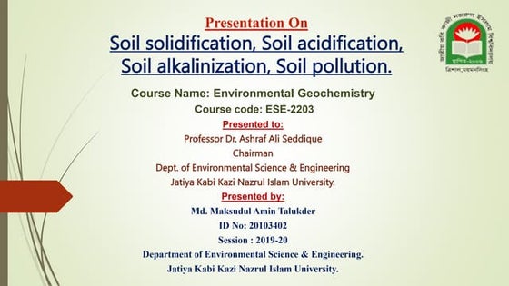 Soil solidification, acidification, alkalization and pollution | PPT