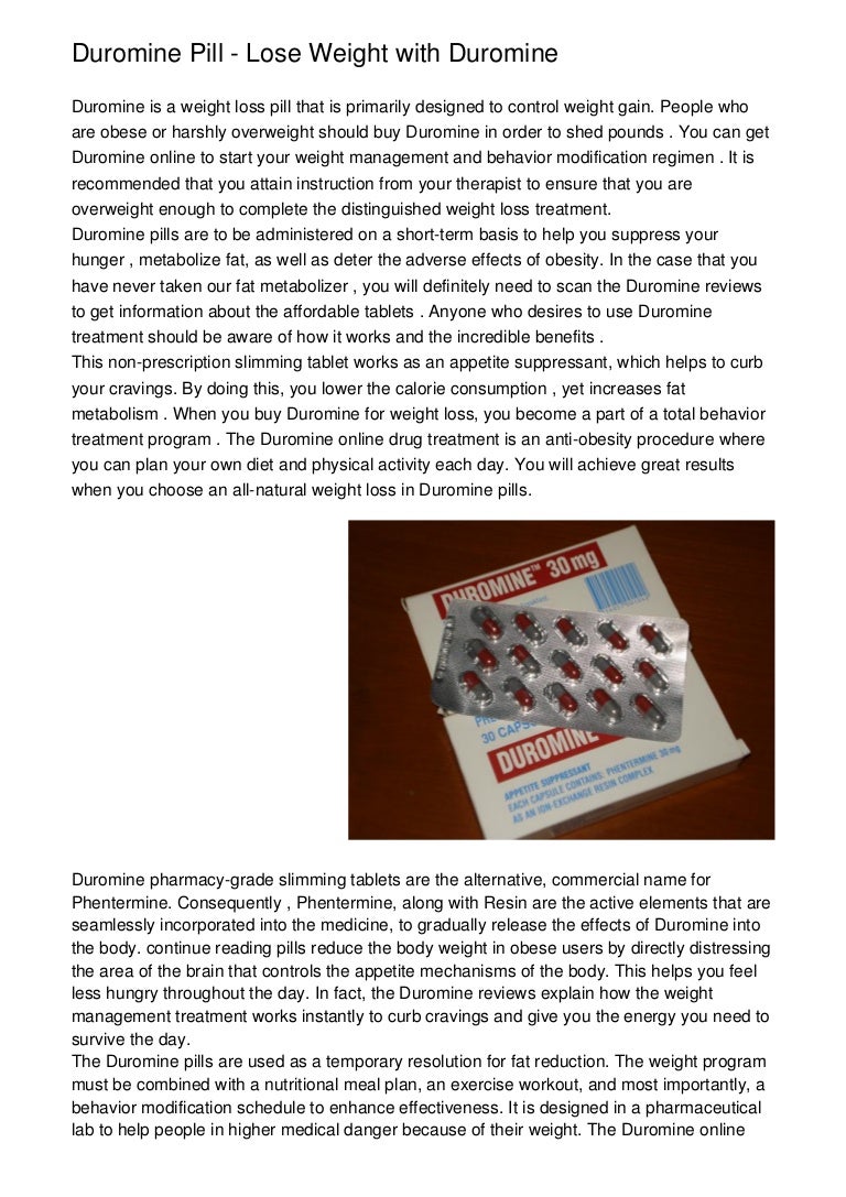 Duromine Pill Lose Weight With Duromine