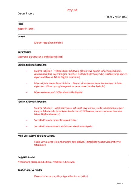 Olaganustu durum raporu | DOC