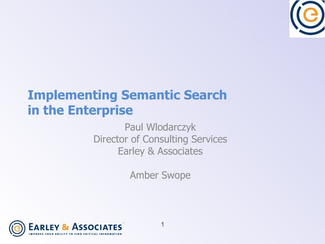 Implementing Semantic Search | PPT Implementing Semantic Search | PPT