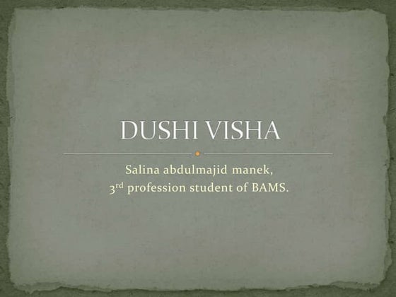 VISHA.pptx Visha samprapti and visha classification | PPTX | Hinduism ...