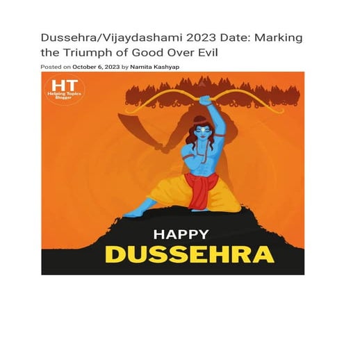 Dussehra/Vijaydashami 2023 | PDF
