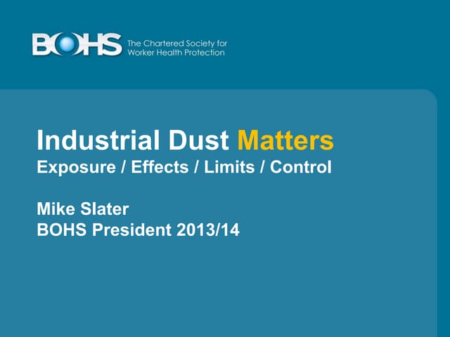 11 occupational hygiene monitoring of dust | PPTX