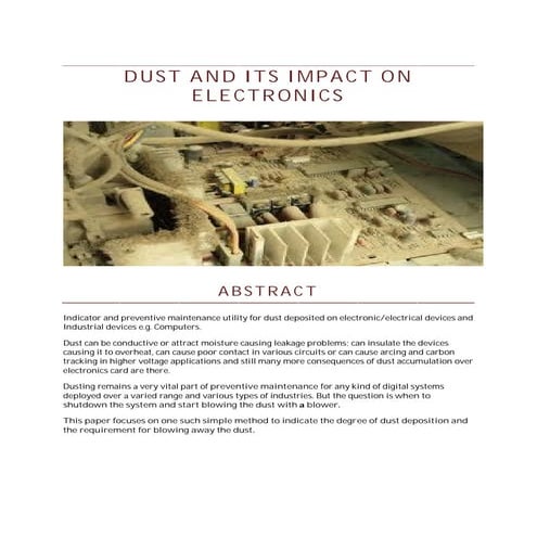 Dust and its impact on electronics | PDF