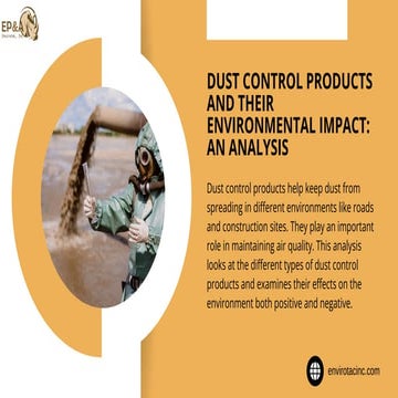 Dust Control Products and Their Environmental Impact: An Analysis | PPT