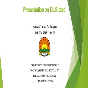 DUS Test Guidelines for Maize | PPTX