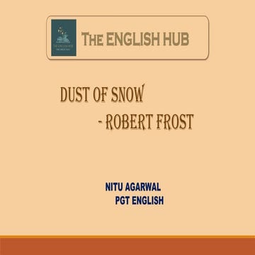 Dust Of Snow By Robert Frost Class-X English CBSE | PPTX