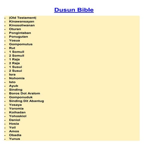 Dusun bible | PDF