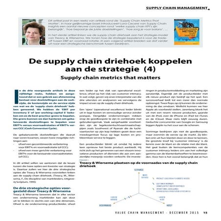 Dutch - Linking the supply chain triangle to strategy. | PDF