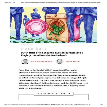 Vadim Blaustein: Dutch trust office sneaked Russian bankers and a ...