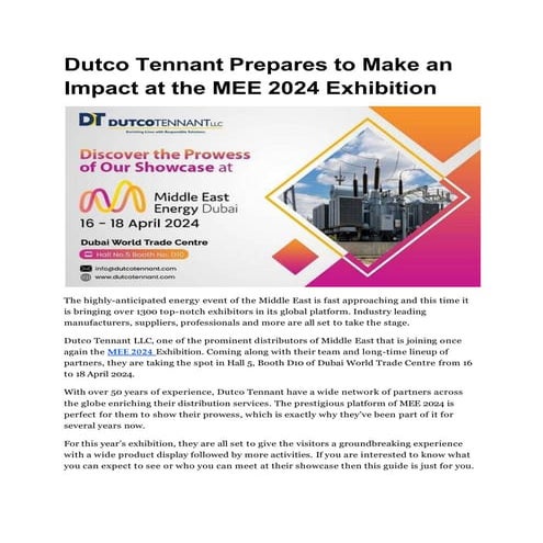 Dutco Tennant Prepares to Make an Impact at the MEE 2024 Exhibition.pptx