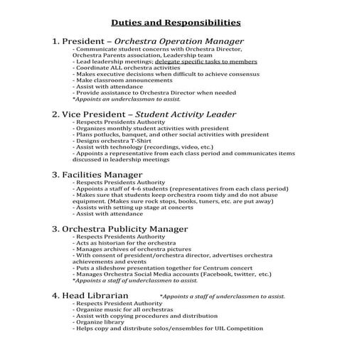 Duties and responsibilities | DOCX