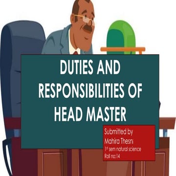 duties and responsibilities of Headmaster | PDF