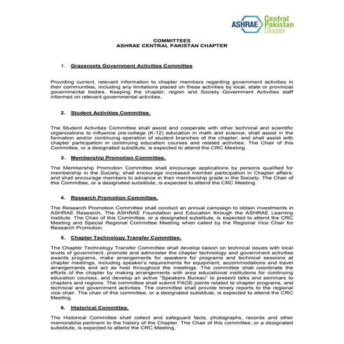 Duties of committees | PDF