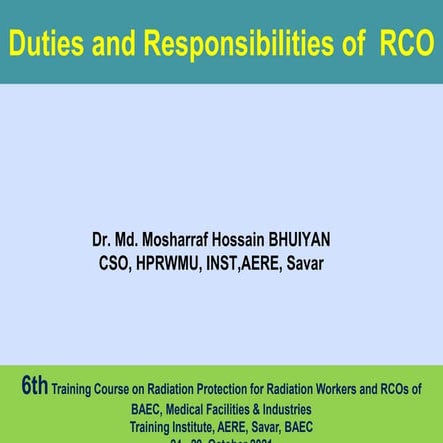 Duties and Responsibilities of RCO | PPTX