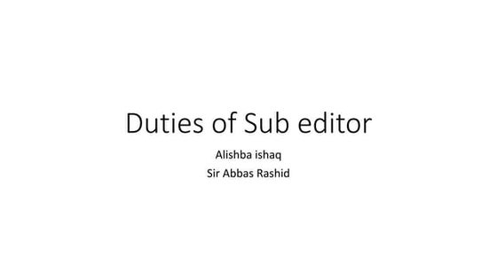 Organizational Structure of a News Paper | PPT