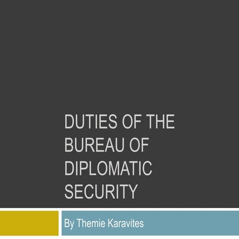 Duties of the Bureau of Diplomatic Security | PPTX