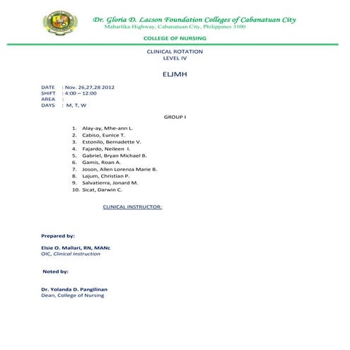 Duty rotation | DOCX