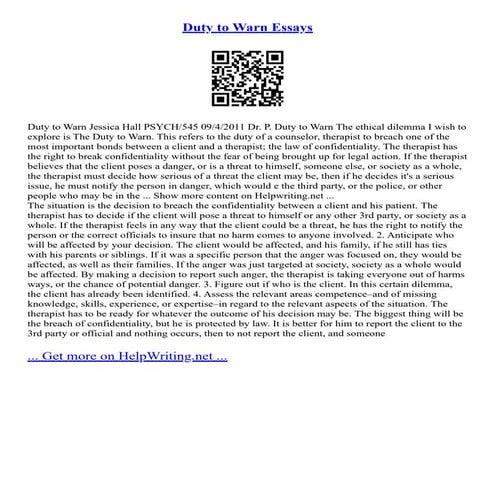 Duty To Warn Essays | PDF