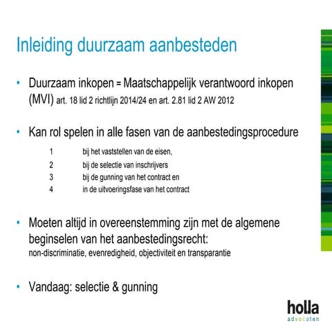 Duurzaam aanbesteden | PPT