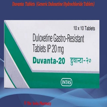 Duvanta Tablets (Generic Duloxetine Hydrochloride Tablets) | PDF