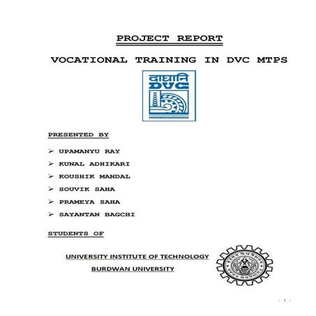 DVC MTPS INSTRUMENTATION PROJECT REPORT | PDF