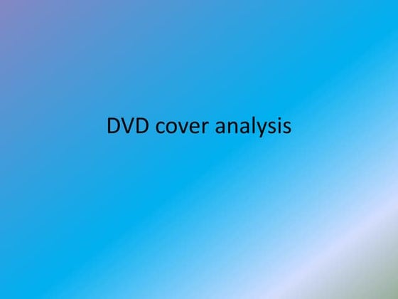 Media dvd cover analysis | PPTX | Desktop Publishing | Computer ...