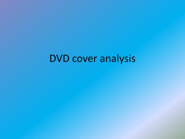 Media dvd cover analysis | PPTX