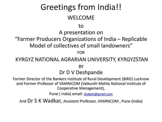Farmer producer organization (fpo) | PPTX | Agriculture | Industries