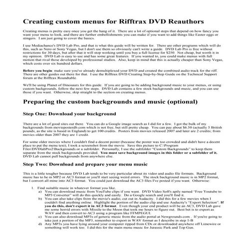 Dvd menu creation_guide | PDF | Digital Audio | Computer Software and ...