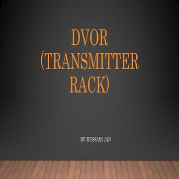 DVOR (Transmitter rack) equipment is an airport device | PPT