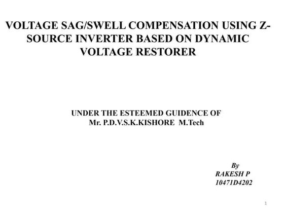 Voltage sag and it’s mitigation | PPTX