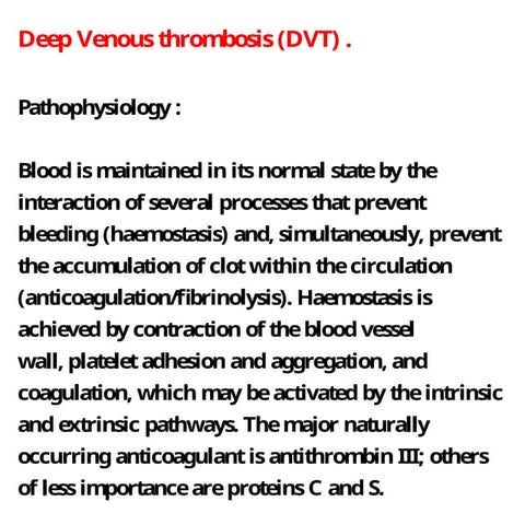 the deep vein thrombosis and limp ischemia | PPTX