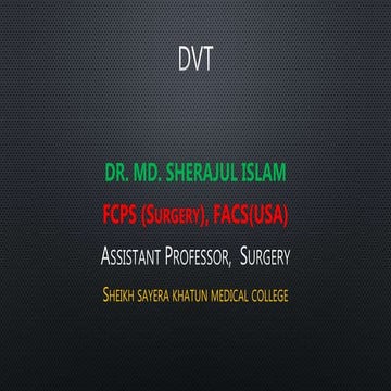 Dvt for 5th year MBBS students | PPTX