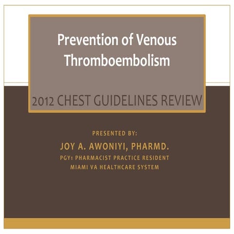 Prevention of Venous Thromboembolism | PPTX
