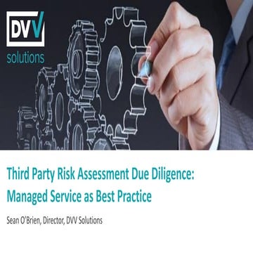 Third Party Risk Assessment Due Diligence - Managed Service as Best ...