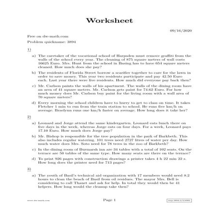 Rule of three word problems - Worksheet two | PDF