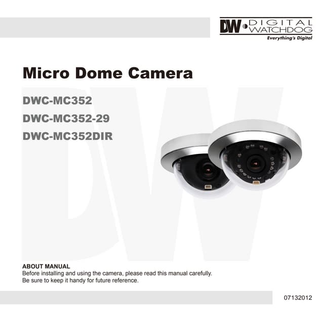 Digital Watchdog DWC-MC352DIR User Manual | PDF