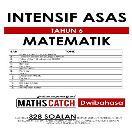 [Dwibahasa] modul latihan asas matematik tahun 6 | PDF