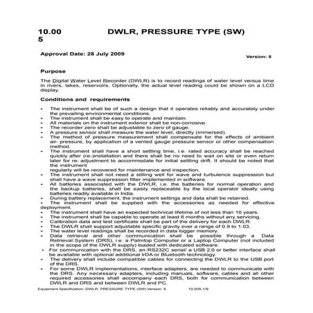 Dwlr, bubbler type (sw) | DOC